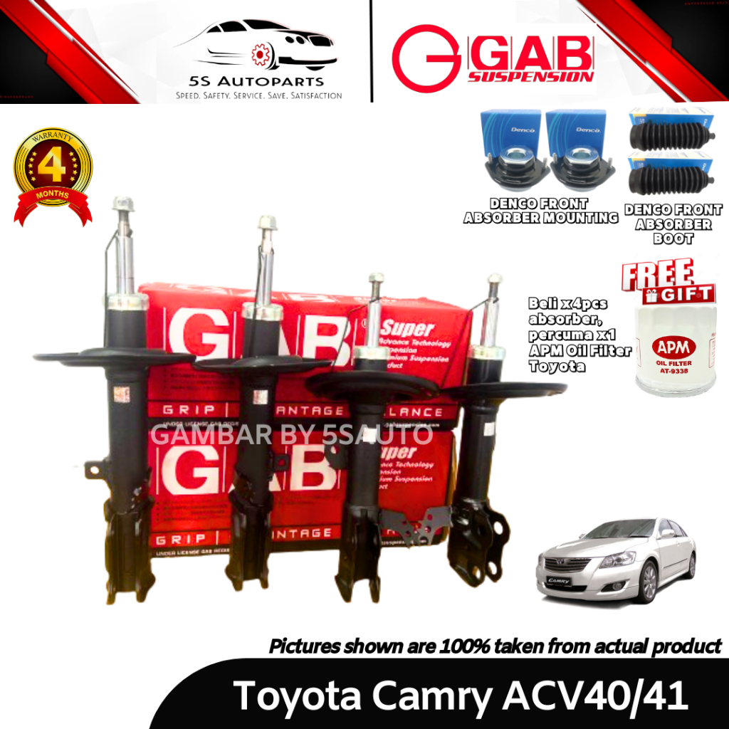 GAB Toyota Camry ACV40/ACV41 Front (Depan) & Rear (Belakang) Gas Shock ...