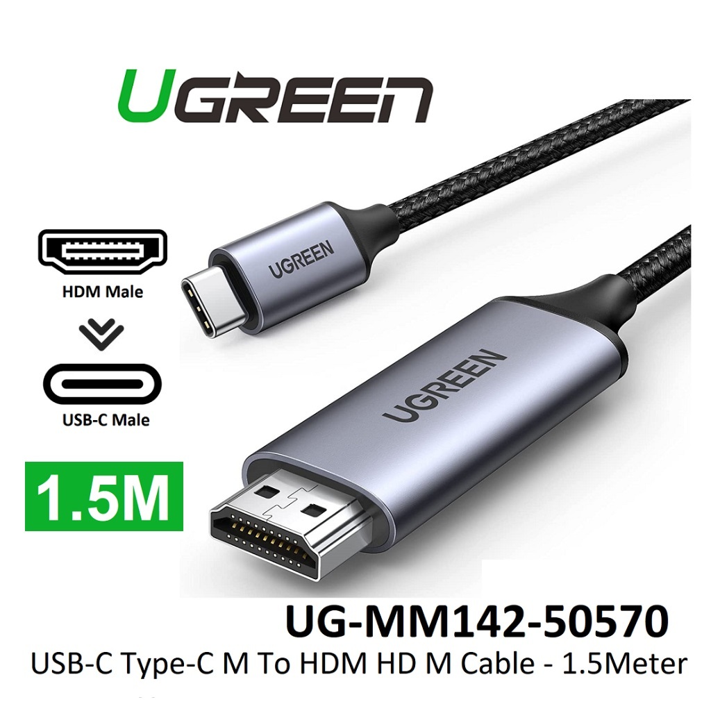 UGREEN MM142 USB-C TO HDMI CABLE CONVERTER SUPPORT 4K 60HZ - 1.5 METER ...