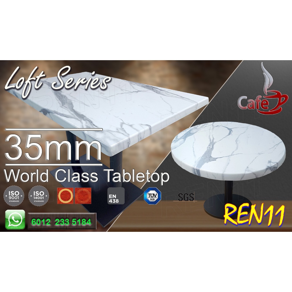 Cafe Table,Restoran Furniture ,Meja Makan, Solid Table Top ,White ...