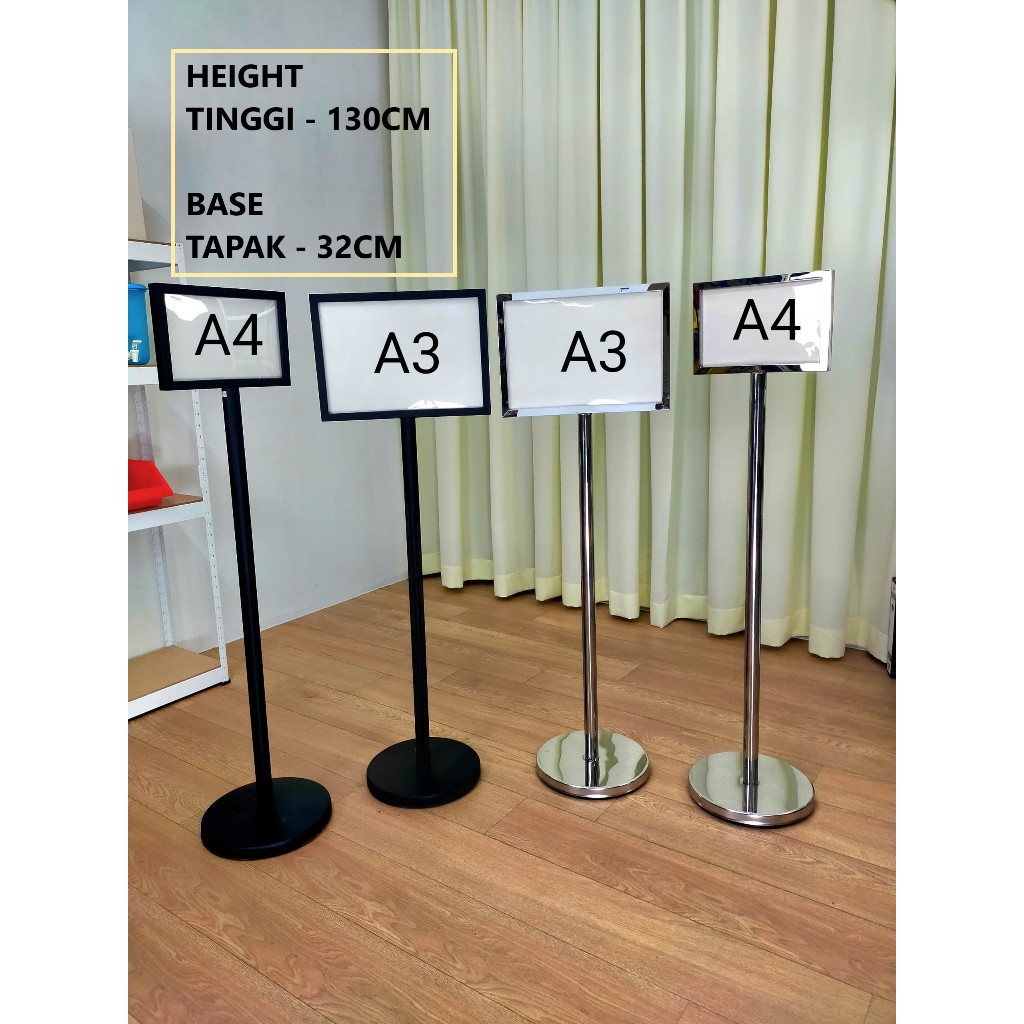 STAINLESS STEEL SIGNBOARD STAND A4 & A3 | Shopee Malaysia