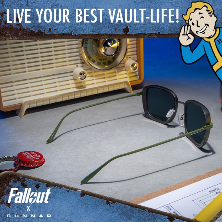 GUNNAR Fallout Vault Sunglasses with Anti Blue Light and UV Protection ...