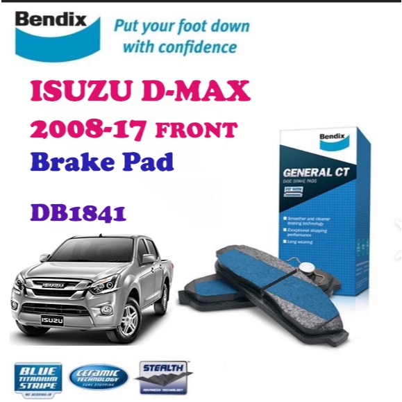 ISUZU D-MAX 2008-2017 FRONT BENDIX BRAKE DISC PAD DB1841MKT | Shopee Malaysia
