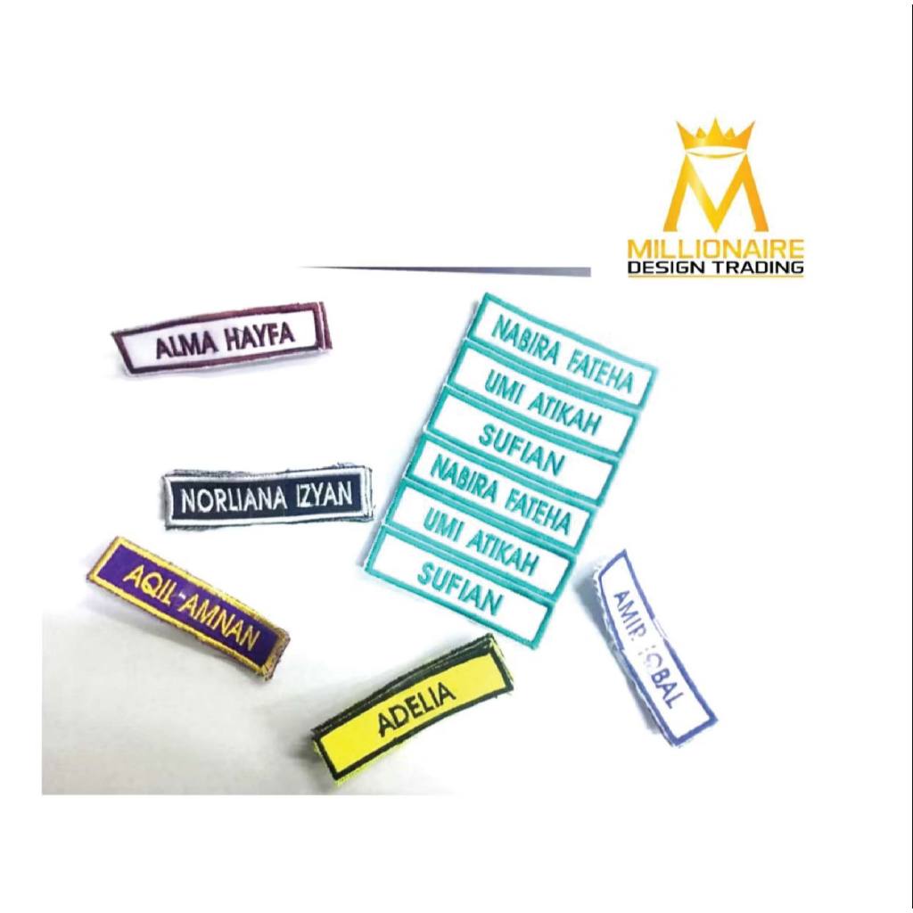 NAME TAG SEKOLAH!!! PELBAGAI WARNA | SIAP CEPAT| NAME TAG SULAM ...