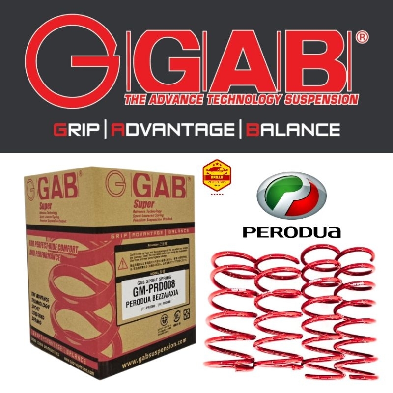 GENUINE GAB COOL SPORT LOWERED SPRING/SPORT 4PCS/SET Perodua Myvi Viva ...
