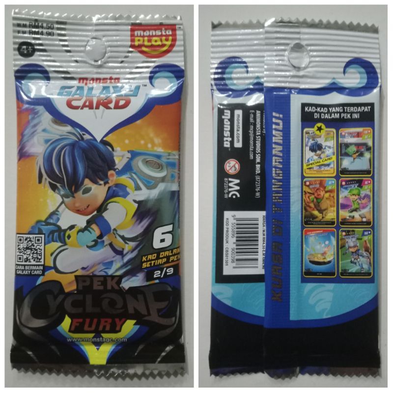 KAD BOBOIBOY GALAXY PEK CYCLONE FURY 2/9 (SR) | Shopee Malaysia