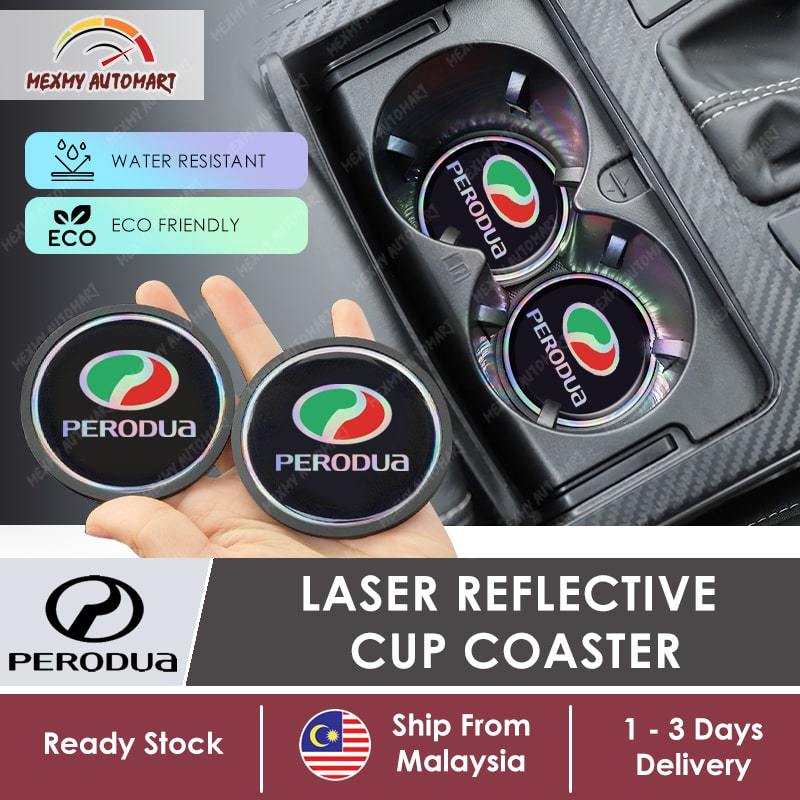 PERODUA Car Coaster Reflective Myvi Ativa Bezza Alza Axia Aruz Viva ...