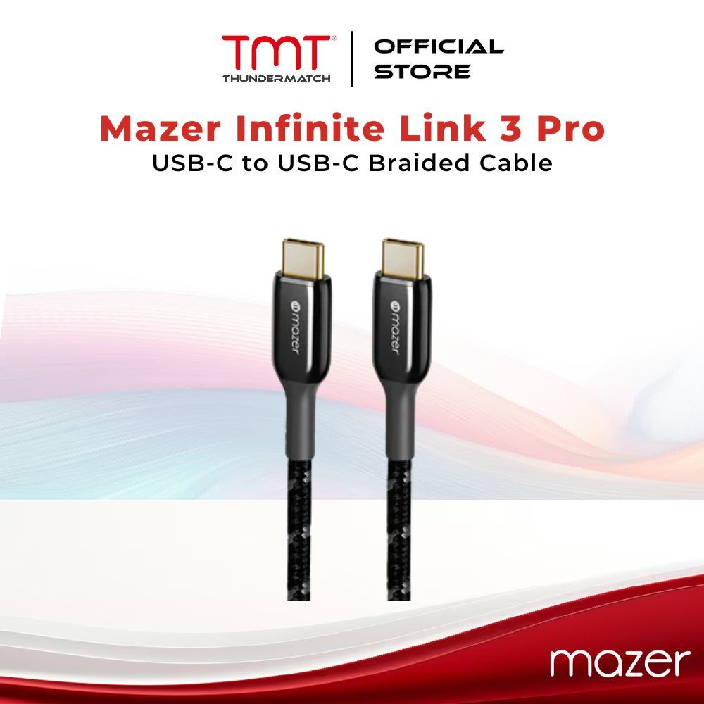 Mazer Infinite Link 3 Pro 100W / 240W USB-C to C Braided Cable | Shopee ...