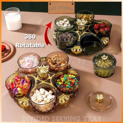 Rotatable Divided Display Serving Tray Dishes Snack Candy Appetizer ...