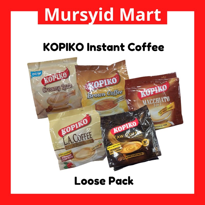Kopiko 3in1 instant coffee mix loose pack single sachet kopi segera ...