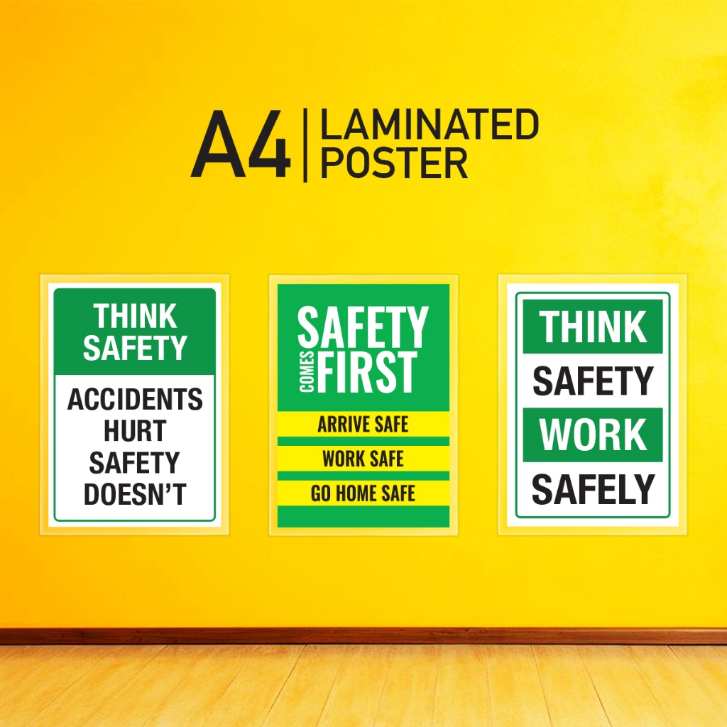 [Laminated Poster] A4 Size Papan Tanda Signage Safety at Workplace ...