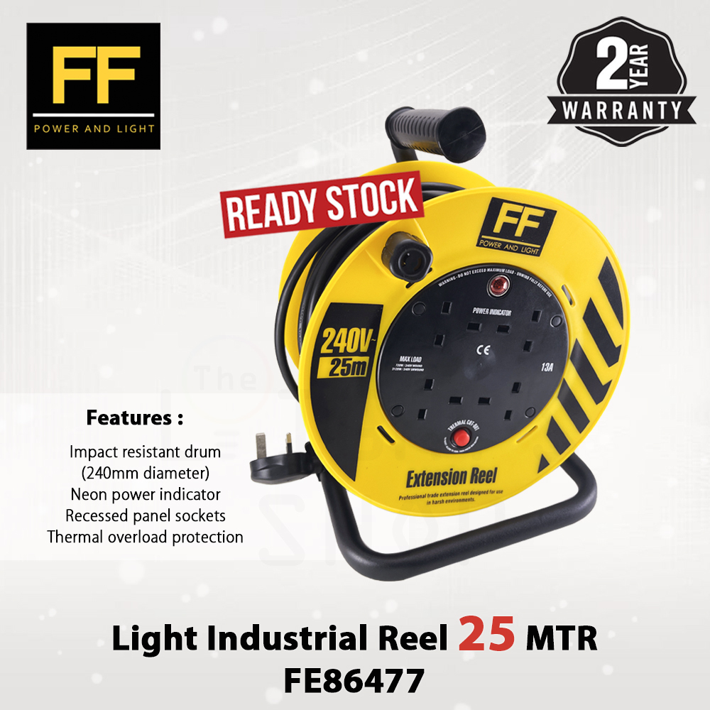 FF POWER AND LIGHT INDUSTRIAL REEL 25 METERS FE86477 WIRE CABLE REEL ...
