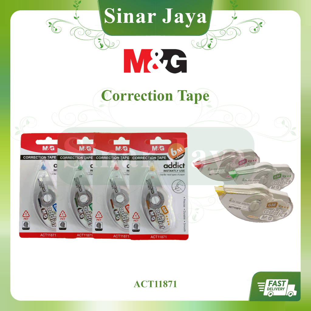 [SJ] M&G Correction Tape 5mm x 6m ACT11871 / 11871 (1pc) | Shopee Malaysia