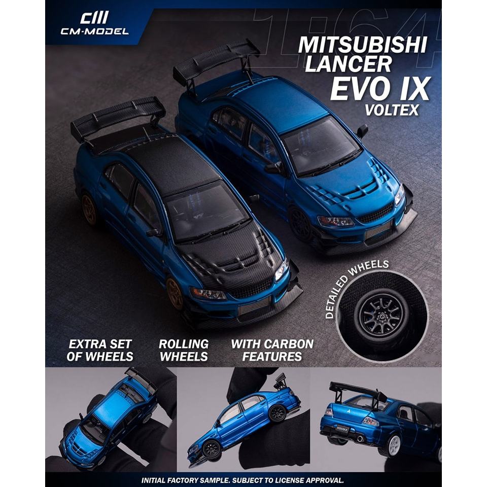 CM Model 1/64 MITSUBISHI LANCER EVOLUTION VOLTEX EVO IX METALLIC BLUE ...