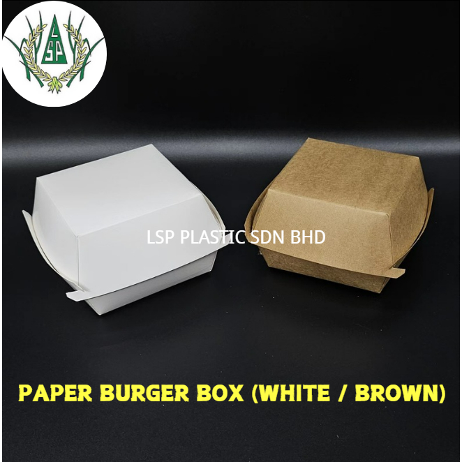 Burger Box / Paper Burger Box / Kraft Paper Box [50pcs±] - White ...
