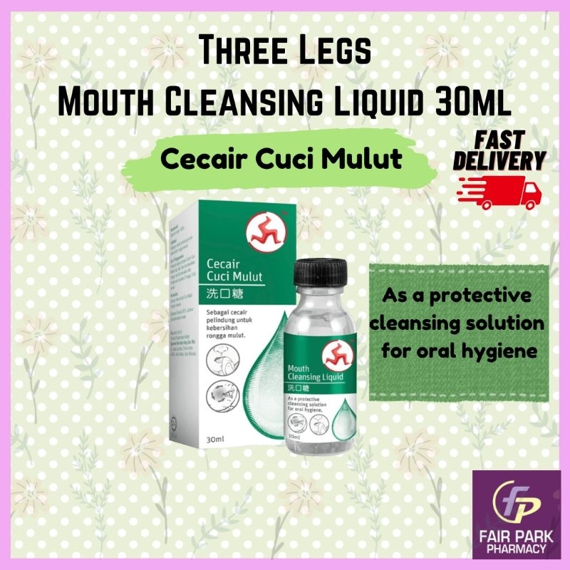 FPpharmacy Three Legs Mouth Cleansing Liquid 30ml. Cecair Cuci Mulut ...