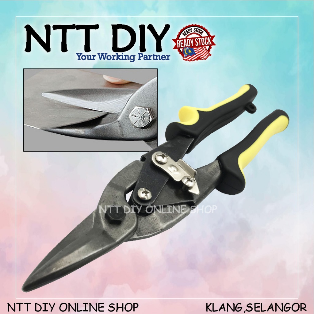 NTT DIY 10 Inch Aviation Tin Snips Scissor Iron Plate Metal Aluminium ...