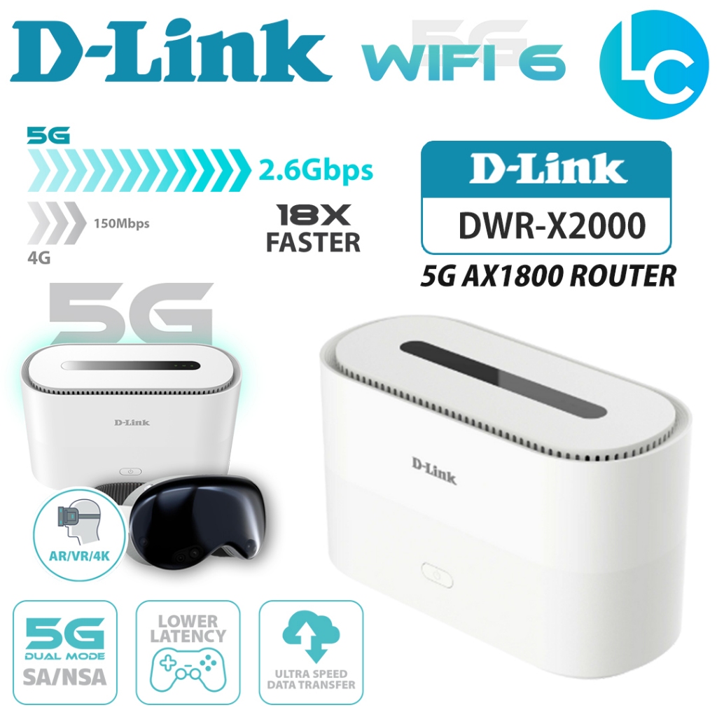 D-Link DWR-X2000 5G NR Dual Band AX1800 WiFi 6 Router Modem - 3 Years Warranty | Shopee Malaysia