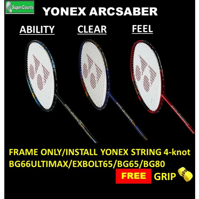 【ORIGINAL】Yonex Arcsaber 1 Ability/Clear/Feel【FREE INSTALL STRING 4 ...
