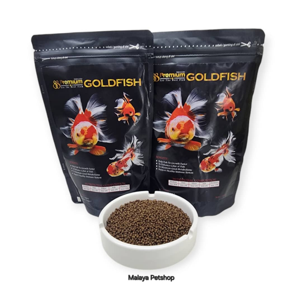 Premium 88 Goldfish Small Pellet saiz 1mm 100 gram (Pellet halus (1mm ...