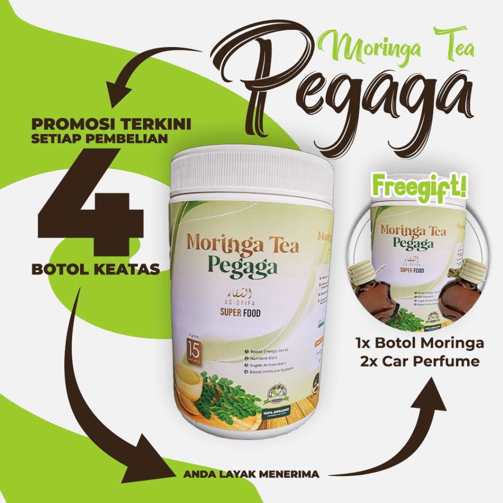 ( DIRECT HQ + FREE GIFT ) DND MORINGA PEGAGA ORIGINAL HQ 100% DAUN ASLI ...