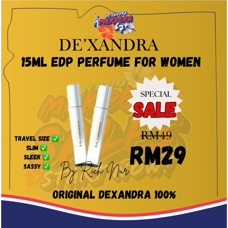 DeXandra EDP Travel Spray 15ML Tahan lama sesuai untuk TRAVEL dan MURAH Original DeXandra 100% ...