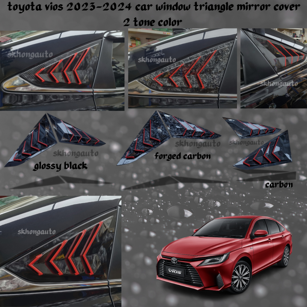 toyota vios new 2023-2024 car window triangle louver cover v2 design 2 ...
