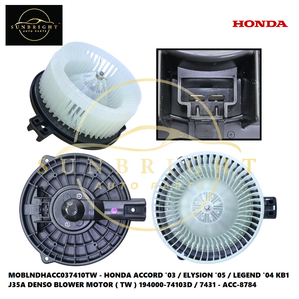HONDA ACCORD '03 / ELYSION '05 / LEGEND '04 KB1 J35A DENSO BLOWER MOTOR ...