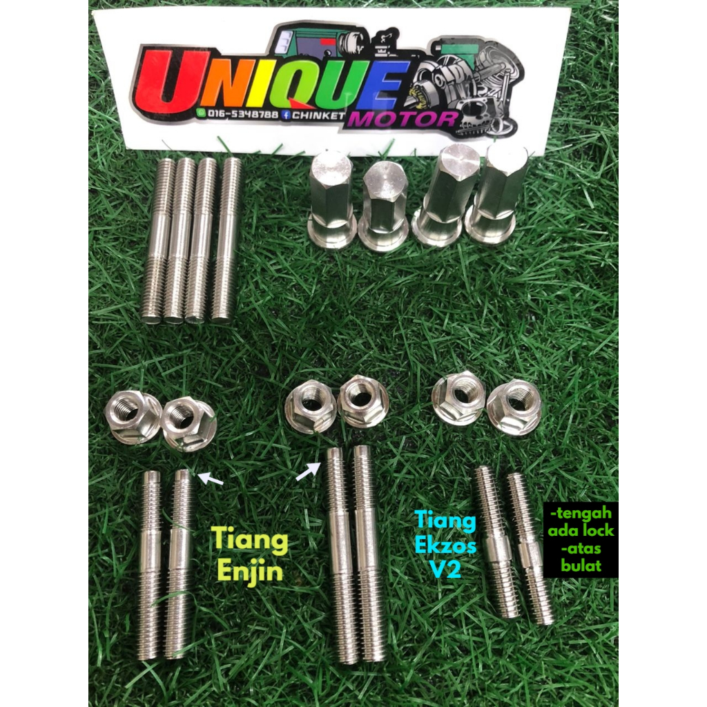 Y125Z/RXZ/RXK/RXS Combo 6in1 (Head Nut CNC/Tiang Blok/Tiang Enjin/Tiang ...