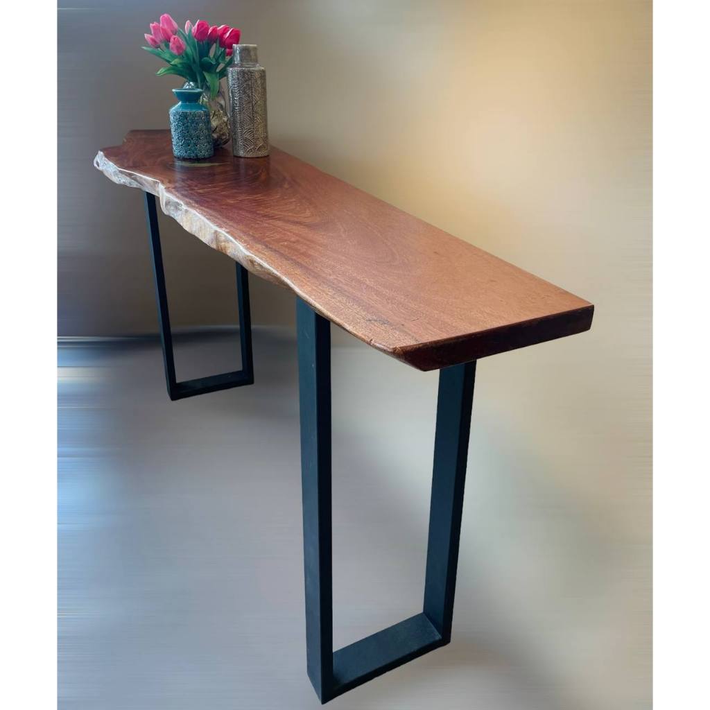 wood slab console metal legs | Shopee Malaysia