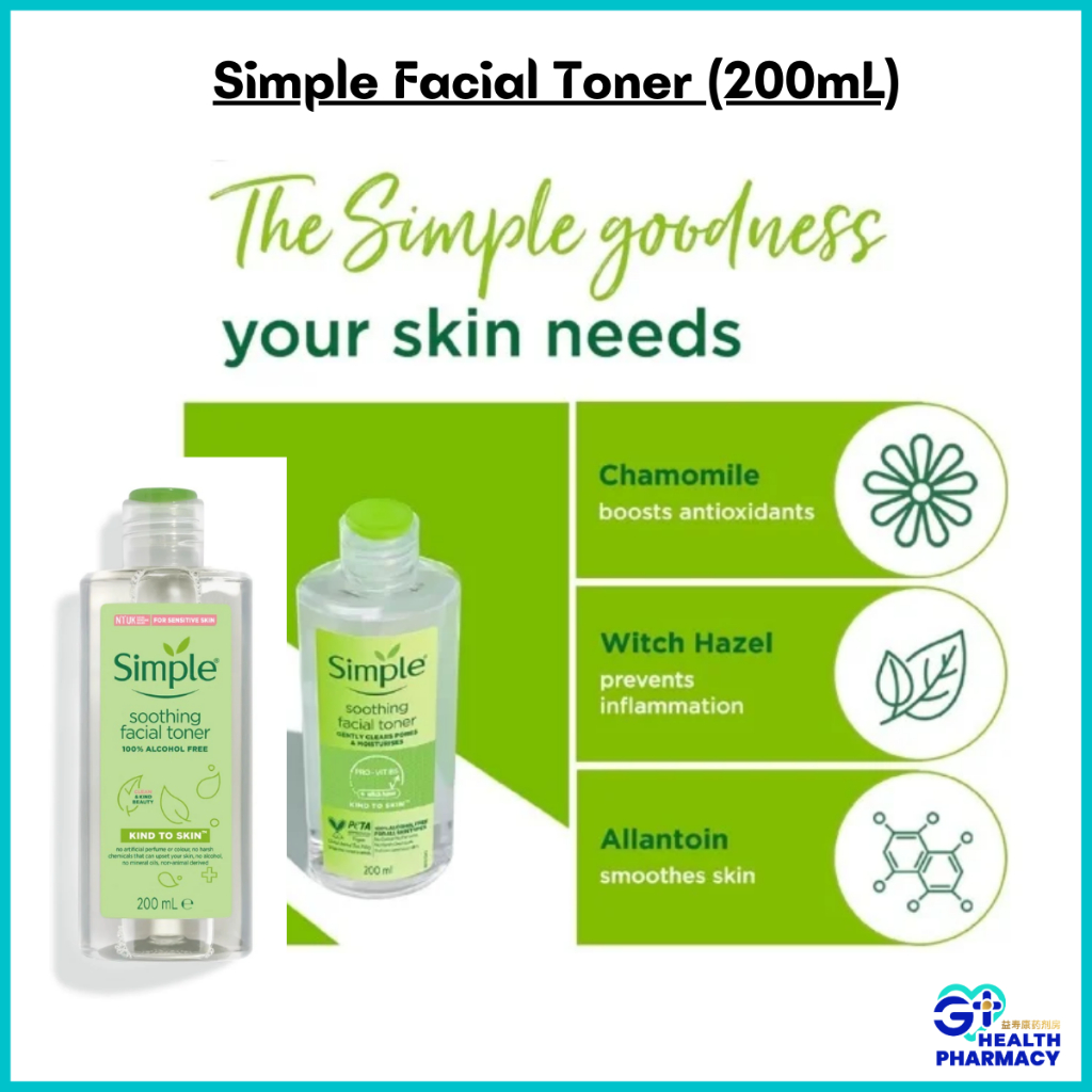 Simple Soothing Facial Toner (200mL) 100% Alcohol Free | Shopee Malaysia
