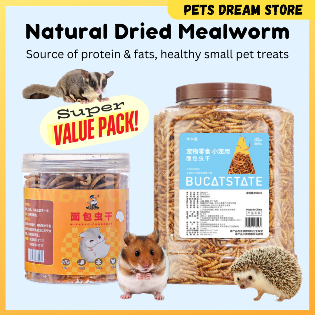 Dried Mealworm Protein food Mealworm Non-GMO Treats Hedgehog Sugar Glider Hamster Snack Bird ...