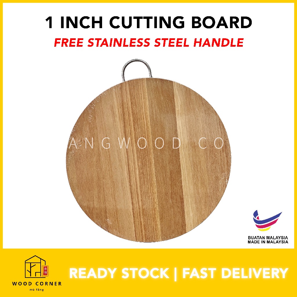 Anti Bacteria Round Wood Cutting Board Anti Mold Local Made Kayu Biawak ...