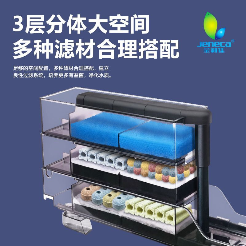 Jeneca 3 stage Aquarium Top Filter/Drip Box Trickle Box Water Pump With ...