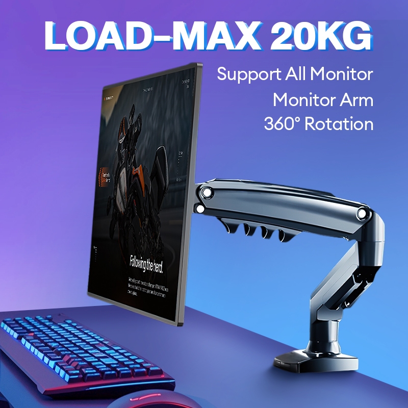 Monitor Stand Single Dual Arm 17-27 Inch VESA Adjustable Desktop Mount Bracket Max Load 20KG ...