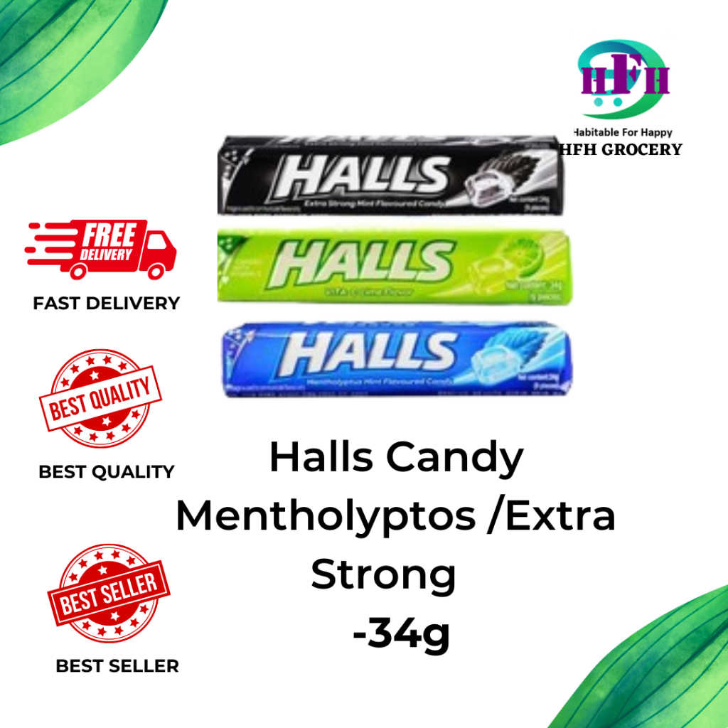 🔥 Halls Candy - Mentholyptos / Vita C Lime / Extra Strong (34g) 🔥 ...