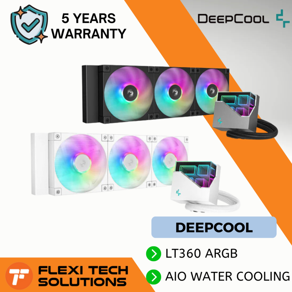 Flexi Tech Deepcool LT360 ARGB AIO Water Cooling - Black / White | Shopee Malaysia