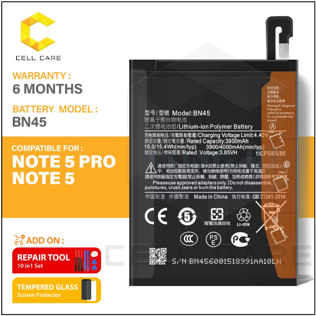 Battery Compatible For REDMI NOTE 5 / REDMI NOTE 5 PRO BN45 (3900 mAh) | Shopee Malaysia