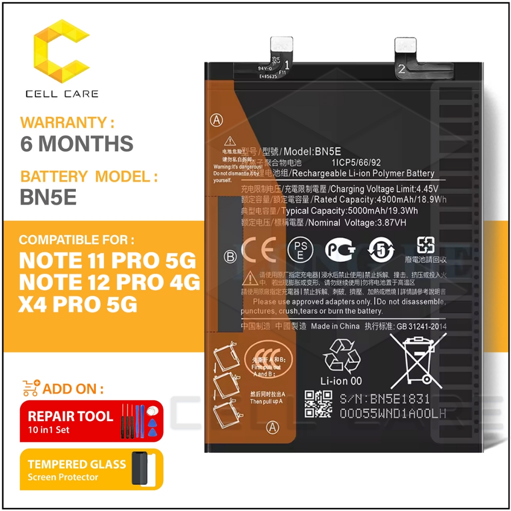 Battery Compatible For REDMI NOTE 11 PRO 5G / POCO X4 PRO 5G BN5E (5000mAh) | Shopee Malaysia