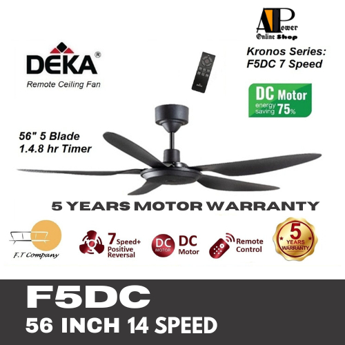(Sirim) DEKA Ceiling Fan Kronos F5DC Remote Control 7+7 Speed Kipas ...