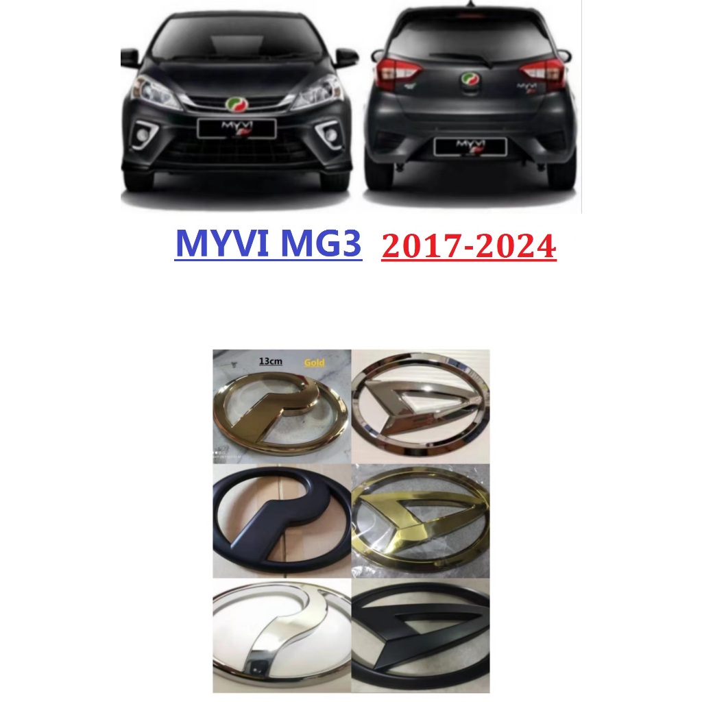 EMBLEM CHROME BLACK GOLD CARBON LOGO DAIHATSU PERODUA STYLE MYVI MG3 ...