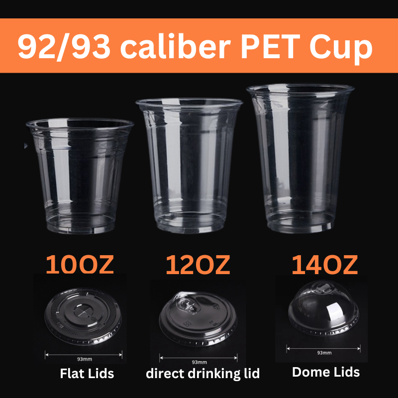 PET Cup 10oz / 12oz / 14oz PET Cup - 50pcs ,Flat lid/Dome lids / direct ...