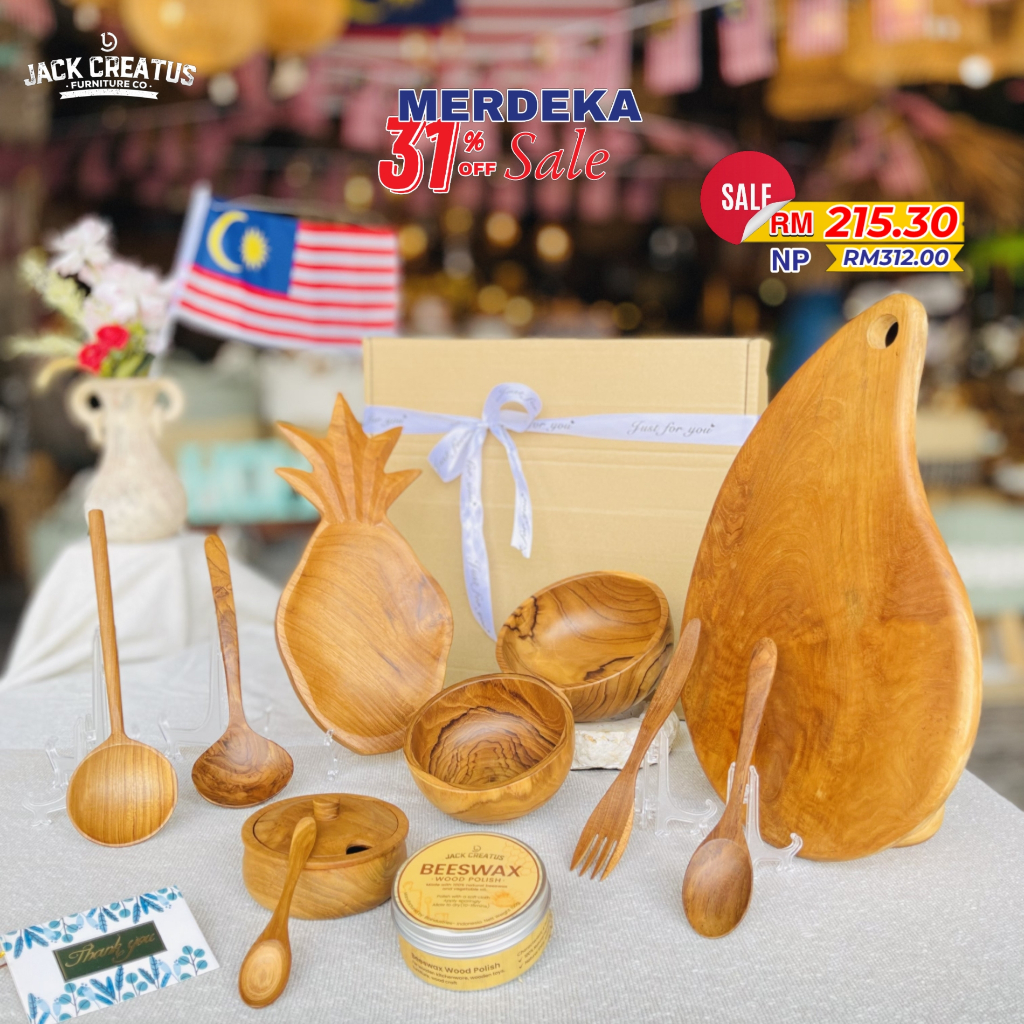 JackCreatus Teak Wood Solid Festive Decorations/Tableware/Gifts/Hamper ...