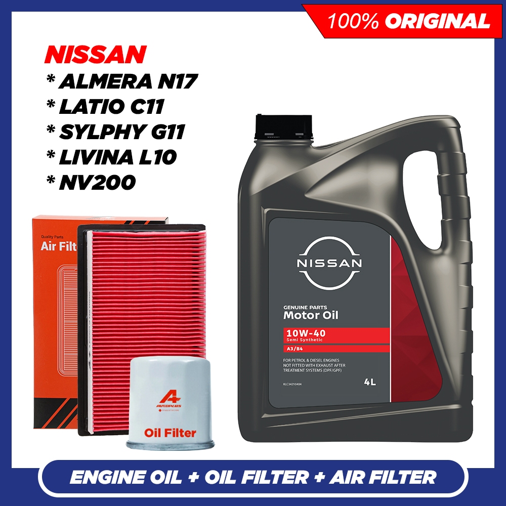 (SET) NISSAN 10W40 Semi Synthetic Engine Oil (4L) ALMERA / GRAND LIVINA ...