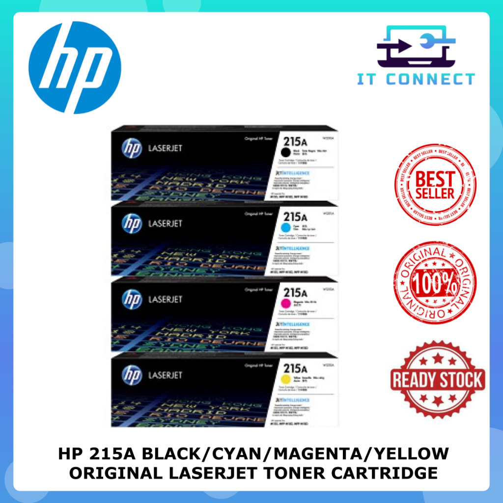 HP 215A BLACK/CYAN/MAGENTA/YELLOW ORIGINAL LASERJET TONER CARTRIDGE ...