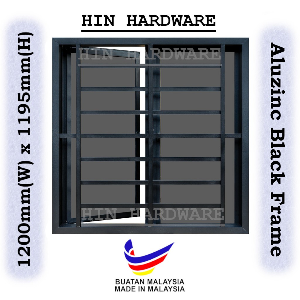 HIN [FREE SHIPPING] Aluzinc Window Grille 4' x 4' Metal Frame & Fixed ...