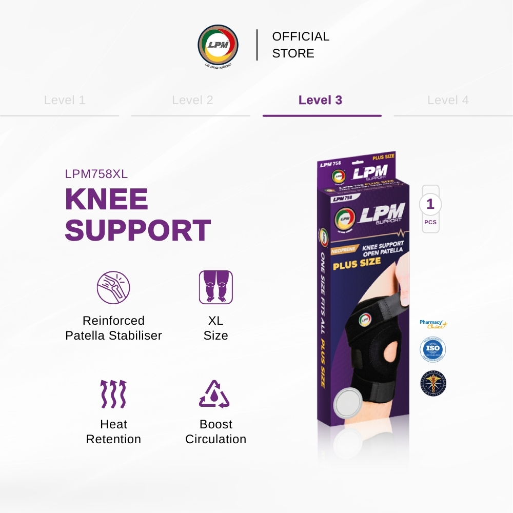 LPM Knee Guard 758 Plus Size XL Knee Support Neoprene Adjustable ...