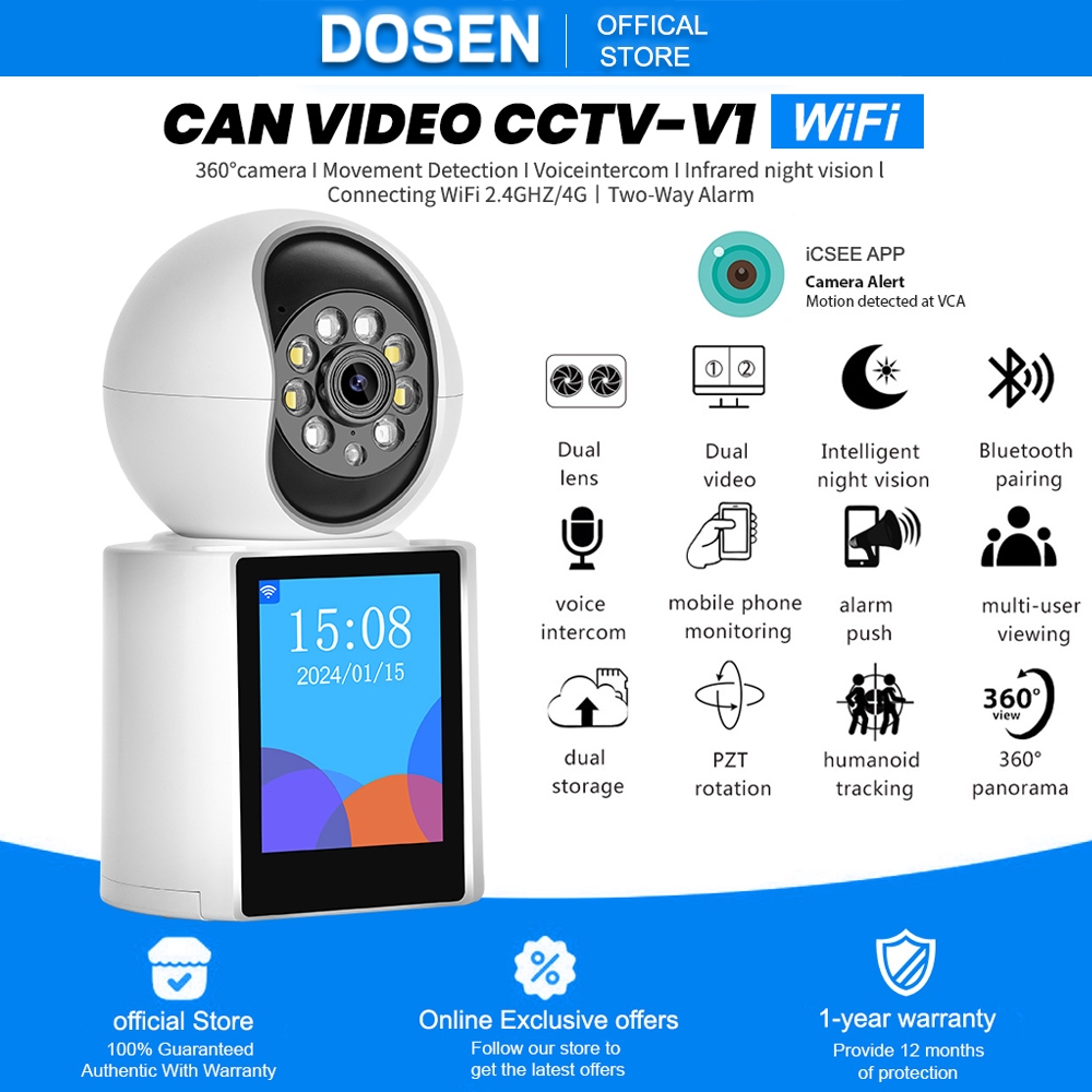 ICSEE CCTV 1080P Home Video Calling Camera V1 Indoor Wireless WIFI ...
