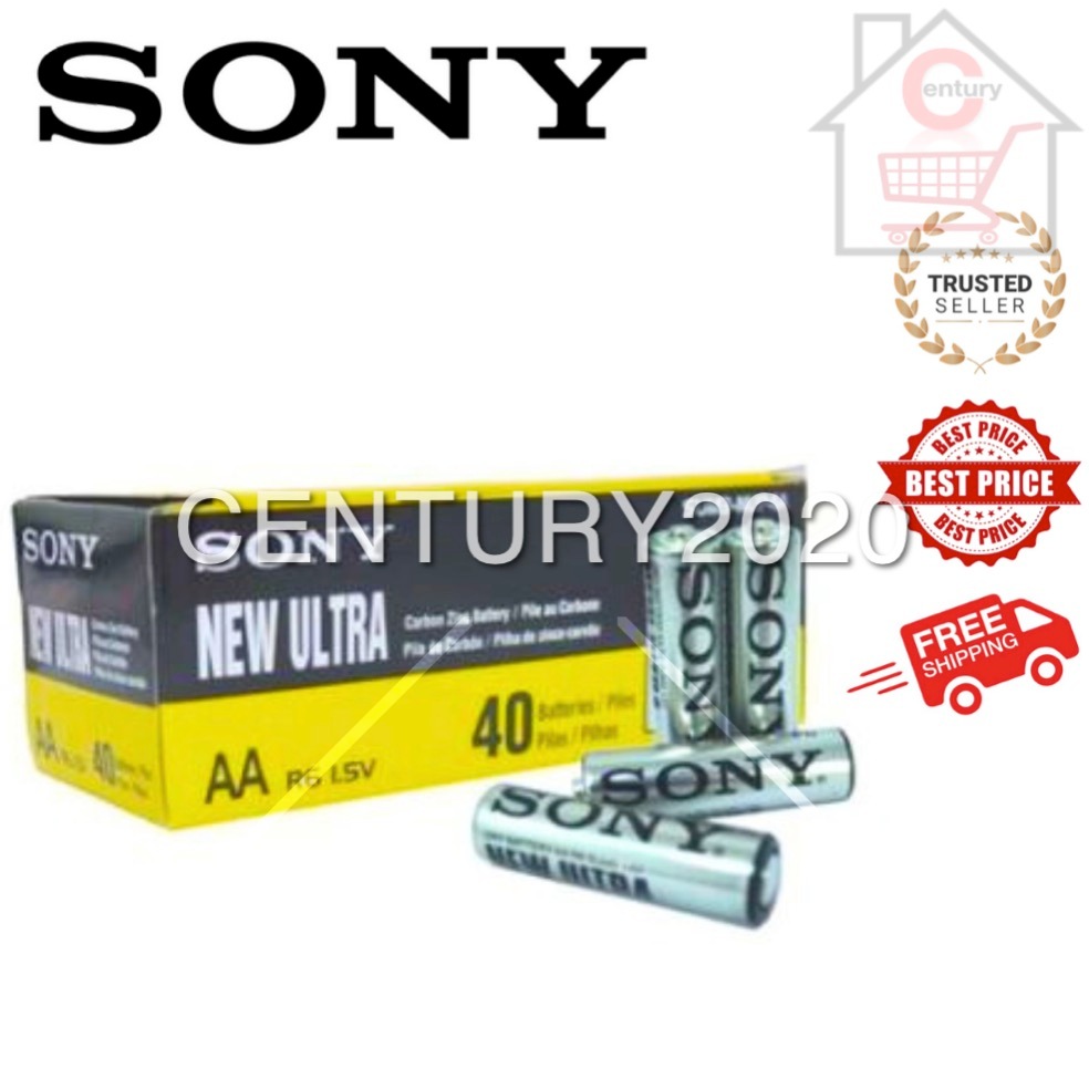SONY AA New Ultra AA Battery Carbon Zinc AA Battery 40pcs/box | Shopee ...