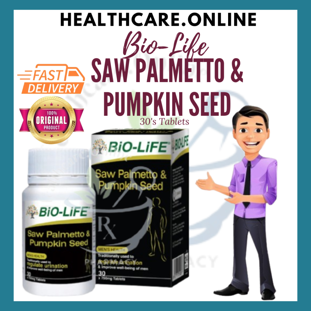BIO-LIFE SAW PALMETTO & PUMPKIN SEED TABLETS 30's [ TRADITIONALLY USED ...