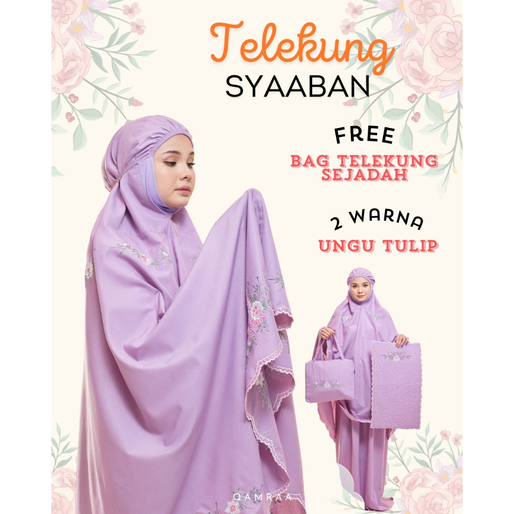 Telekung Syaaban Travel by Qamraa Free Bag Sejadah Kain Tebal Sejuk ...